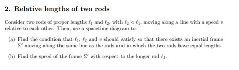 solved 2 relative lengths of two rods consider two rods of