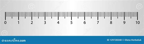 10 Centimeters Ruler Measurement Tool With Numbers Scale Vector Cm