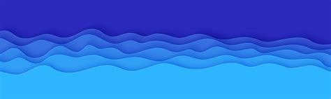 종이 컷 스타일의 물결 모양의 테두리 깊은 파도 현대 커버를 잘라 3d 추상적 인 배경 매끄러운 그림자 종이 컷 아트와 파란색 레이어 벡터 카드 일러스트 종이 접기 환경