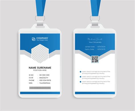 Corporate Modern Business Id Card Design Template Company Employee Id