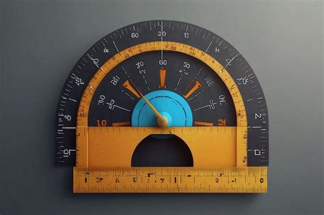 Protractor Ruler Measuring Tool 3d Vector Icon Cartoon Minimal Style Premium Ai Generated Image
