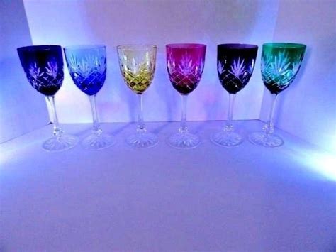 Faberge Odessa Crystal Assorted Wine Glasses Set Of 6