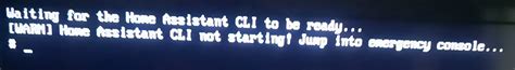 Warn Home Assistant Cli Not Starting Jump Into Emergency Console After Update To New Ha