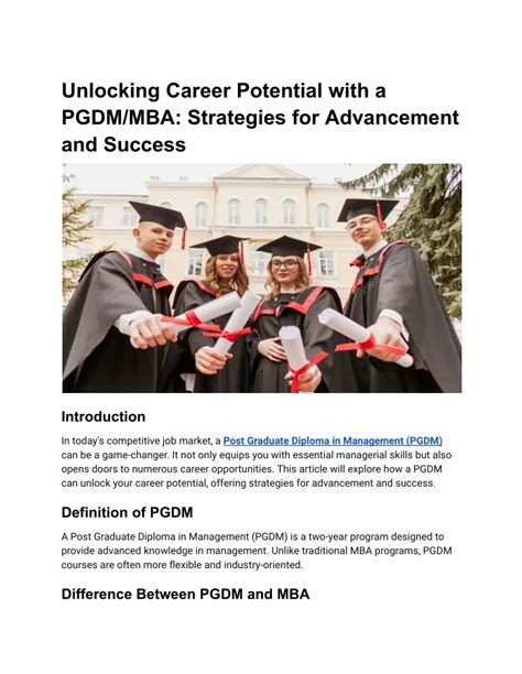 Ppt Unlocking Career Potential With A Pgdmmba Strategies For