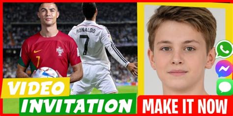 Digital Invitation Cristiano Ronaldo Soccer Party FREE WHATSAPP