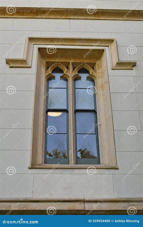 Antique Rectangular Castle Window Gothic Detail Stock Photo Image Of