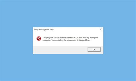 Solución error Falta MSVCP120 dll en Windows descargar e instalar