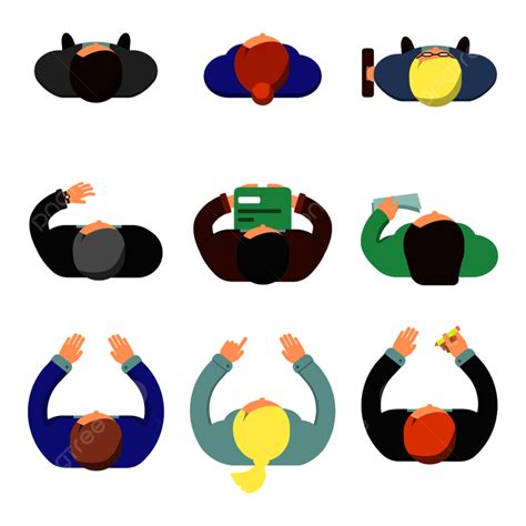 사무실 사람들 평면도 작업 머리 창조적 Png 일러스트 및 벡터 에 대한 무료 다운로드 Pngtree