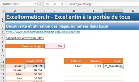 Découvrir les plages nommées dExcel utilisation et intérêt Excel