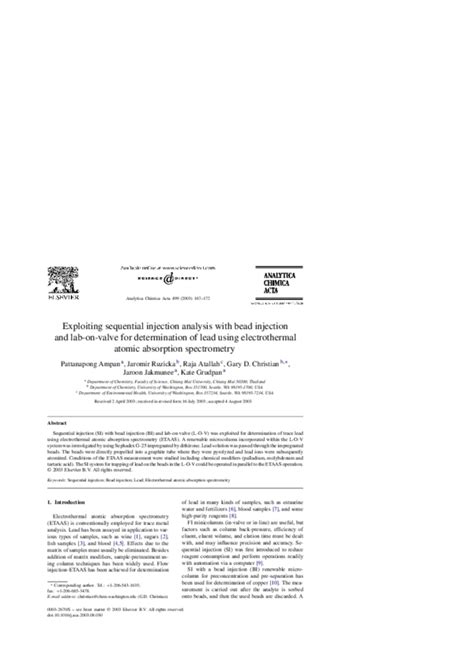 pdf exploiting sequential injection analysis with bead injection and