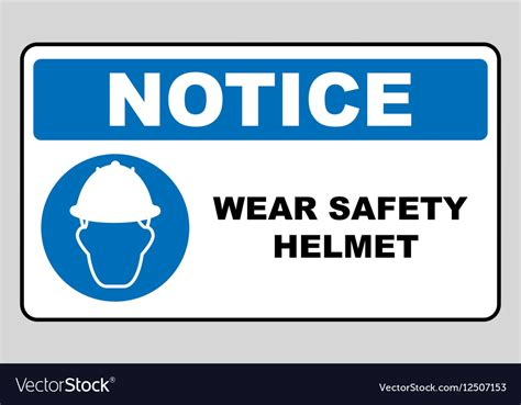 Wear Safety Helmet Self Adhesive Pvc Sign 200 X 300mm Wear Respirator