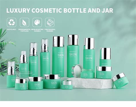 Straight Round Green Cosmetic Packaging G Ml Skincare Set Bottle Manufacturers And Suppliers