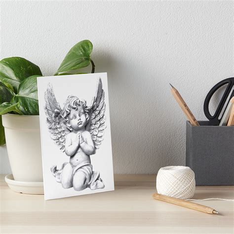 Cute Stone Angel Art Board Print For Sale By Skc Images Redbubble