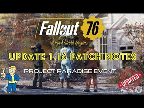 Fallout Update Patch Patch Notes Project Paradise Event Youtube