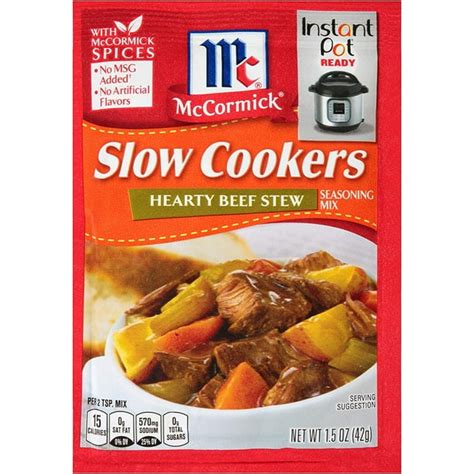Mccormick Slow Cookers Hearty Beef Stew Seasoning Mix 15 Oz Pack Of