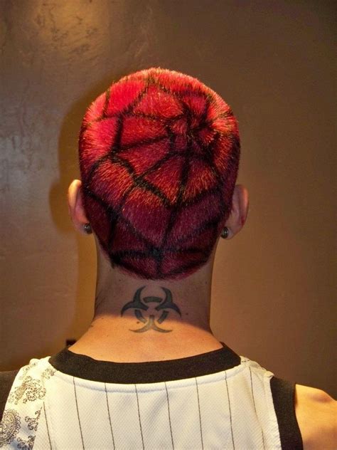 Hair Color Spider Web Design Shaved Hair Designs Bleached Hair Men Shaved Head Designs
