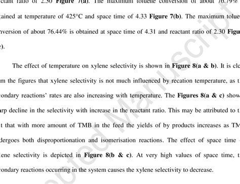 A Shows That A Maximum Xylene Selectivity Of 77 46 Can Be Achieved At Download Scientific