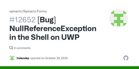 Bug Nullreferenceexception In The Shell On Uwp · Issue 12652