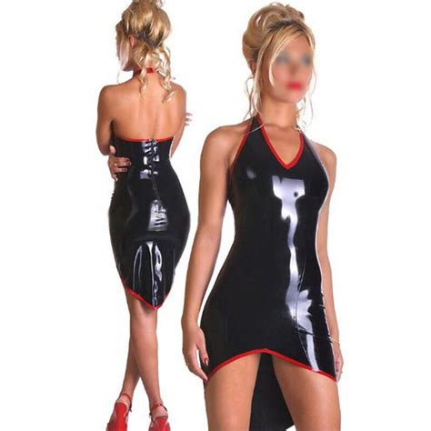 Sexy Latex Dresses Women Rubber Party Gowns Club Wear Unique Prom