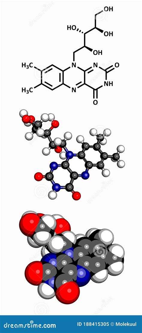 Vitamin B2 Riboflavin Molecule Stock Illustration Illustration Of