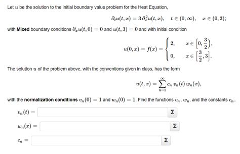 Solved Let U Be The Solution To The Initial Boundary Value
