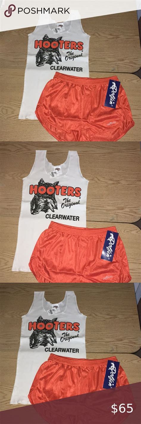 New Hooters Girl Uniform Tank And Dolfin Short Small New Hooters Girl