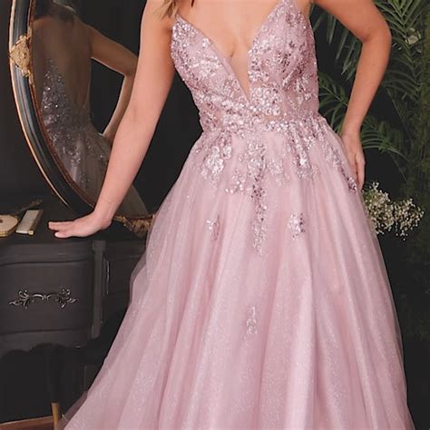 Dusty Rose Cinderella Divine Cb117 Spaghetti Strap Prom Dress For 169