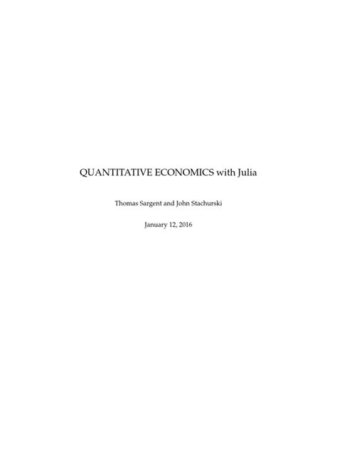 Quantitative Economics With Julia Pdf Pdf Boolean Data Type Areas