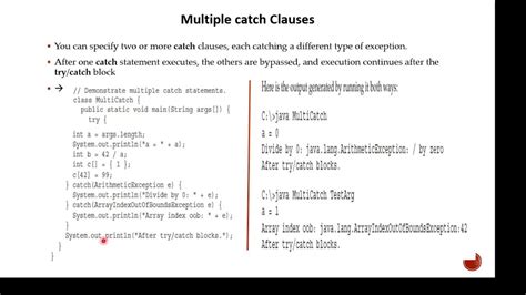 Multiple Catch Statements Youtube