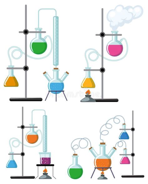 Chemical Laboratory Science Chemical Objects Stock Vector Illustration Of Scientific Drawing