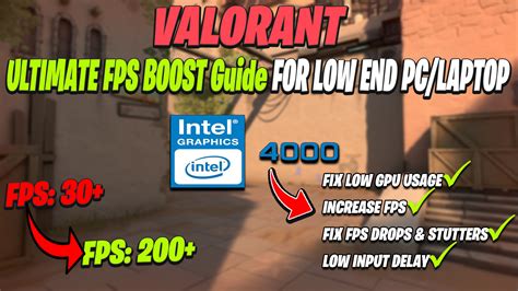 Ultimate Fps Boost Guide For Low End Pclaptop Valorant Intel Hd