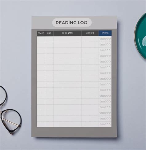 Printable Simple Reading Log Tracker Book Log Etsy