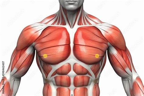 Chest Muscles Pectoralis Major And Minor Anatomy Muscles Generative Ai