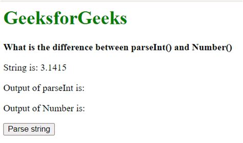 What Is The Difference Between ParseInt And Number GeeksforGeeks
