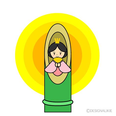 竹から出てきたかぐや姫イラストのフリー素材｜イラストイメージ