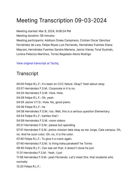 Meeting Transcription 09 03 2024 Pdf