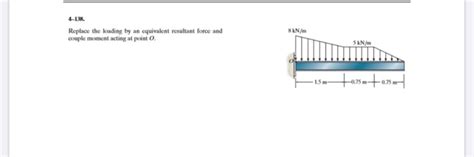 Solved 4 138 Replace The Loading By An Equivalent Resultant