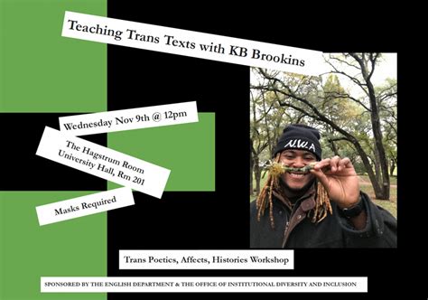 Evanston Il Event Teaching Trans Texts With Kb Brookins Mental