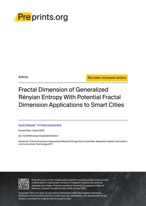 Pdf Fractal Dimension Of Generalized Renyian Entropy With Potential