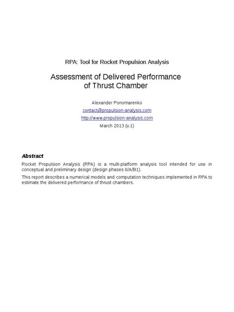 Rpa Assessmentofdeliveredperformance Pdf Rocket Engine Nozzle
