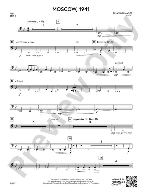 Moscow 1941 Part 7 Tuba Part 7 Tuba Part Digital Sheet Music