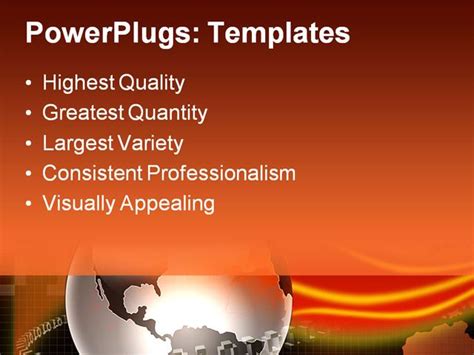 Powerpoint Template Displaying Glossy Metallic Globe With Binary Codes On Plain World Map On