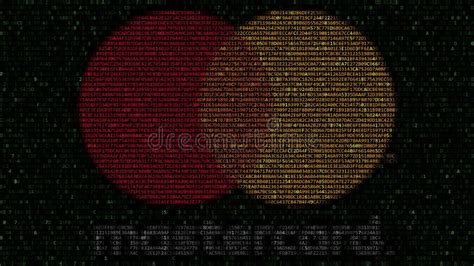 Mastercard Logo Made Of Hexadecimal Symbols On Computer Screen