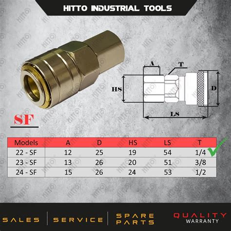 HITTO Quick Release AIR COUPLER For Air Compressor Air Coupling PH