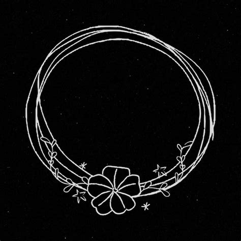 Free Vector Floral Line Art Frame Design Element Vector