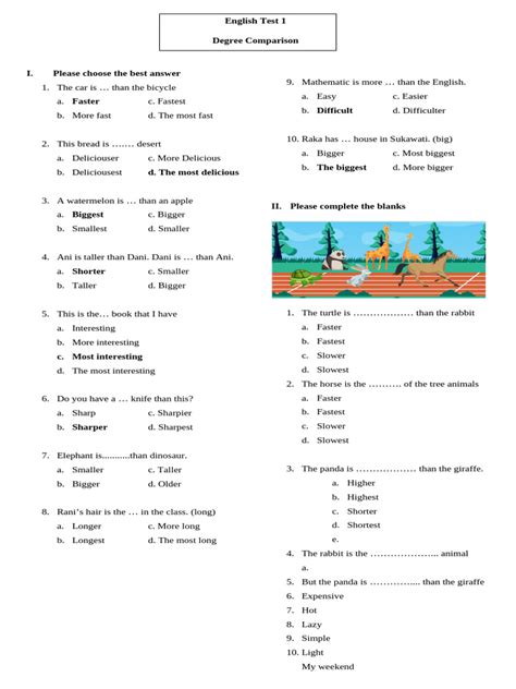 Comparative Test Pdf
