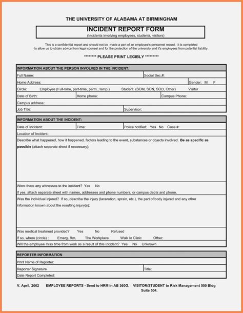 Exemplary Incident Report Template Hse Writing Format Grade 8