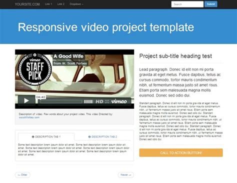 Project Responsive Video Bootstrap Template