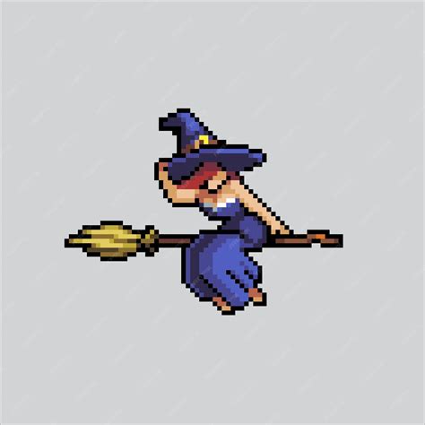 Premium Vector Pixel Art Illustration Witch Pixelated Witch Scary