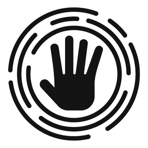 Premium Vector Circle Palm Scanning Icon Simple Vector Id Security